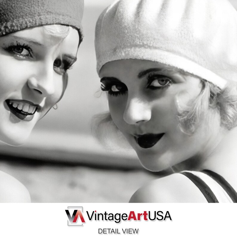 1920s Actresses Diane Ellis & Carole Lombard in Bathing Suits Vintage ...