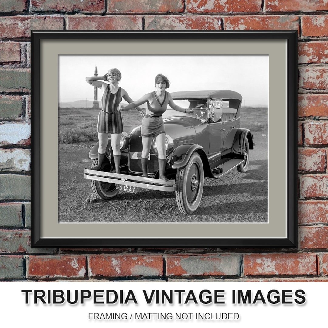 Vintage 1920s Flappers Photo Wall Art Girls With Peerless Touring ...