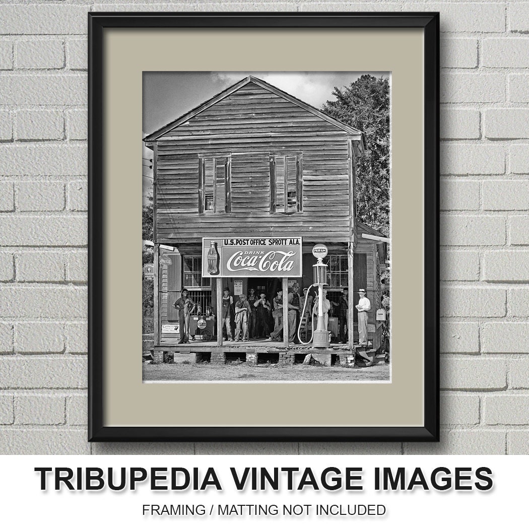 1936 Alabama Storefront Photo – Vintage Gas Station Photograph – Coca ...