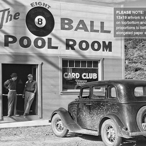 Eight Ball Pool Room Vintage 1940 Photo Print - 8 Ball Pool Hall ...