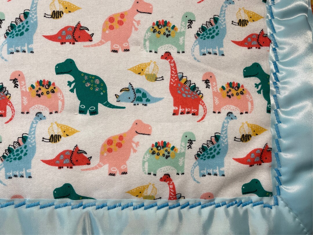 Rainbow Dinosaurs Flannel Blanket - Etsy