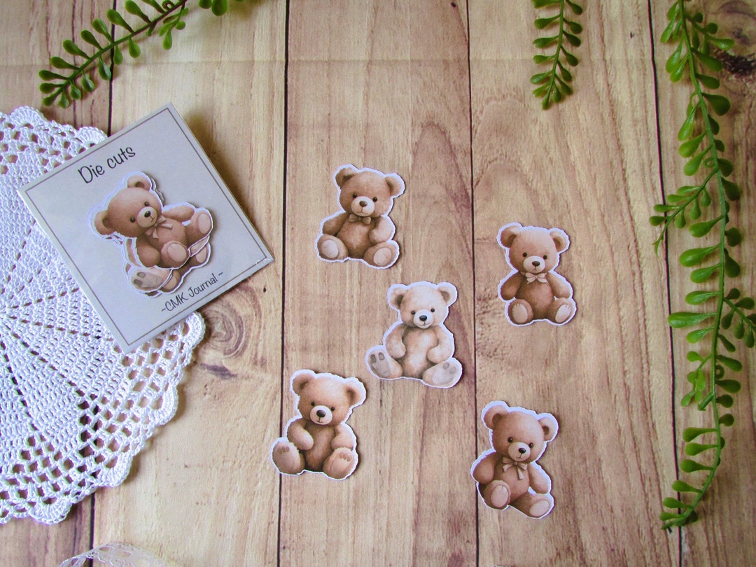 Pack of Die Cuts teddy Bear Paper Cutting for Scrapbooking, Art Journal ...