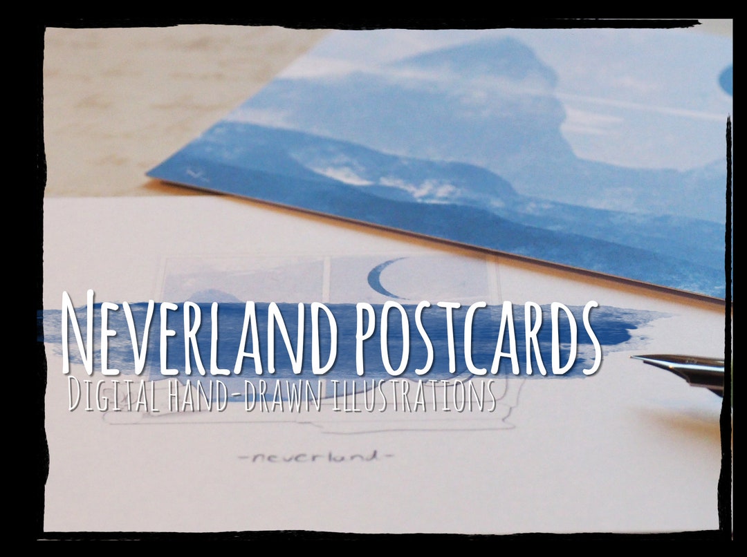 Neverland | Set of 2 Postcard/art Print || Unique, Illustration ...