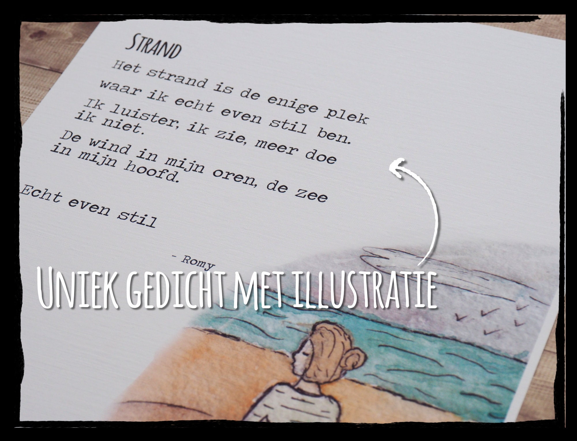 Beach Poem With Illustration A4 Format Unique, Gift, Meaningful, Love ...