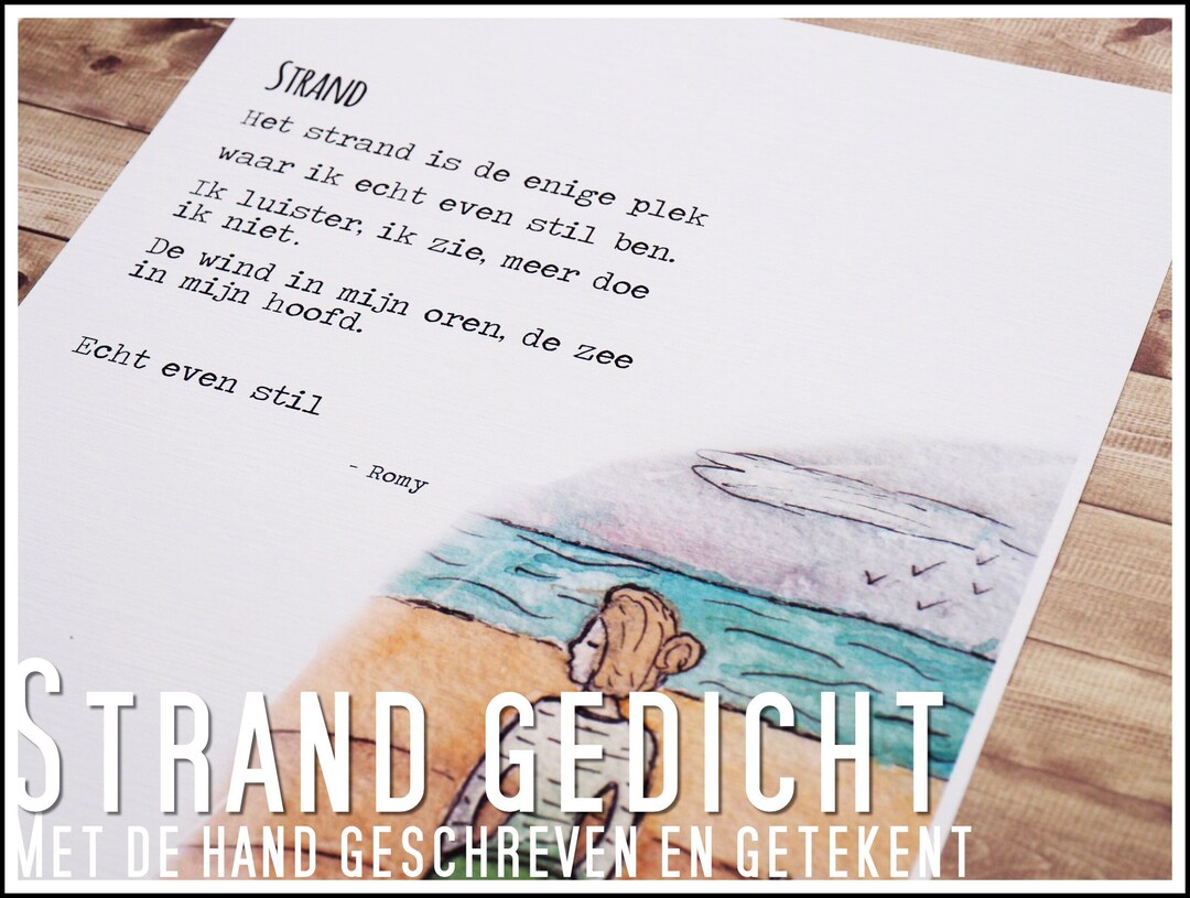 Beach Poem With Illustration A4 Format Unique, Gift, Meaningful, Love ...