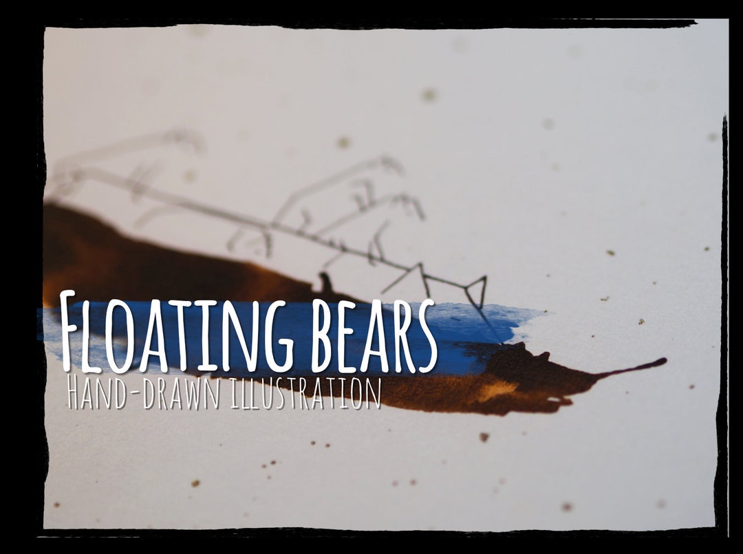 Floating Bears A4 Art Print Unique, Illustration, Animals, Present ...