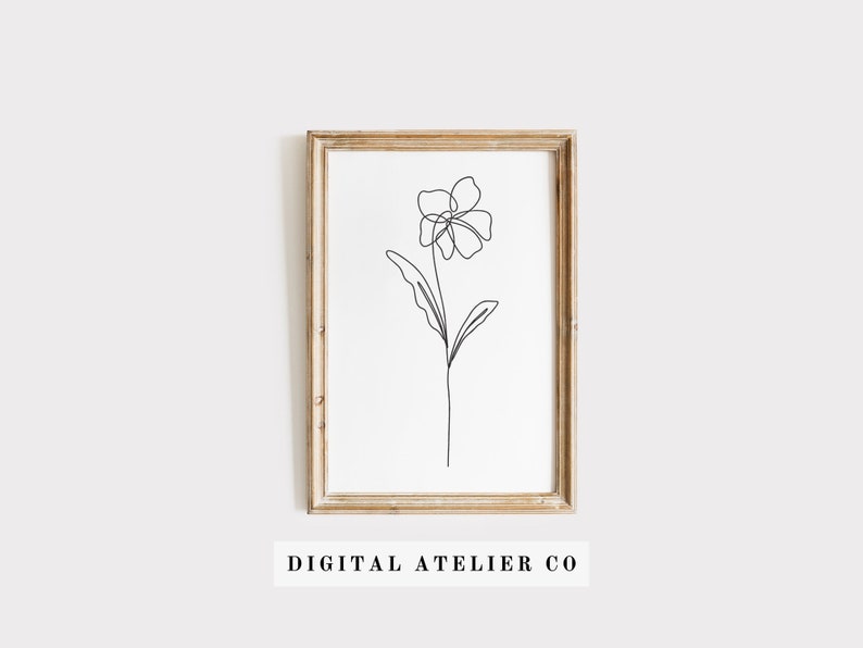Birth Flower February Violet Line Drawing Flower Home Line Art ...