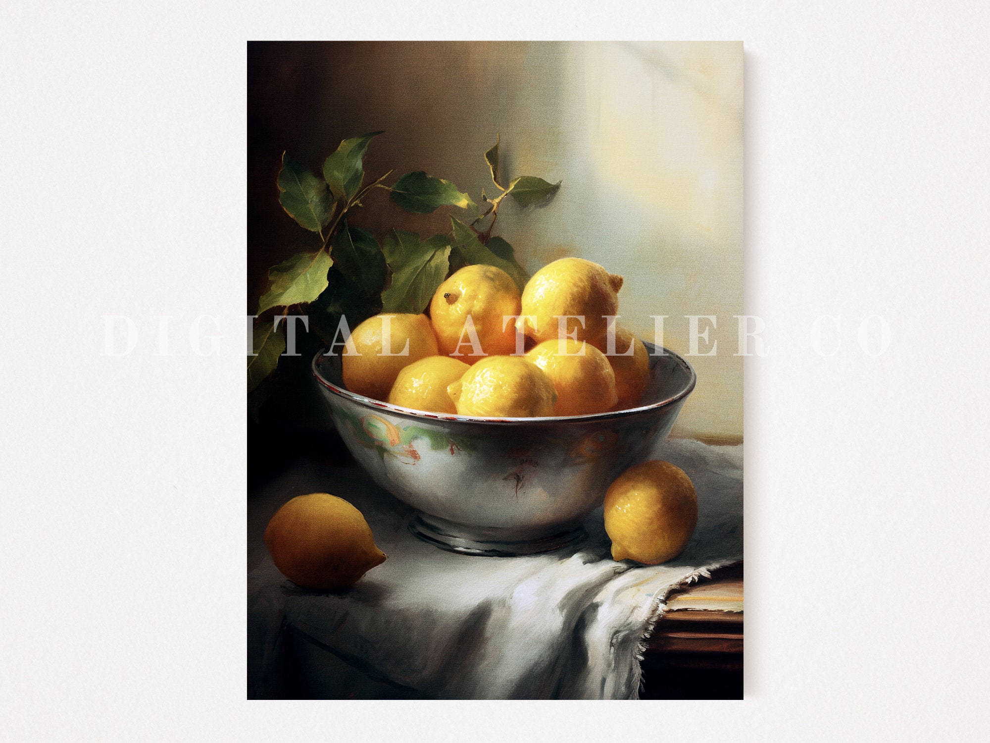 Vintage Lemon Fruit Print Kitchen Print Painting Kitchen Still - Etsy