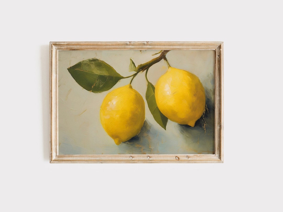 Vintage Lemon Fruit Print Painting Kitchen Print Vintage Still Life ...