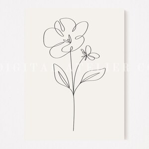 Birth Flower February Violet Line Drawing Home Printable Flower Line ...