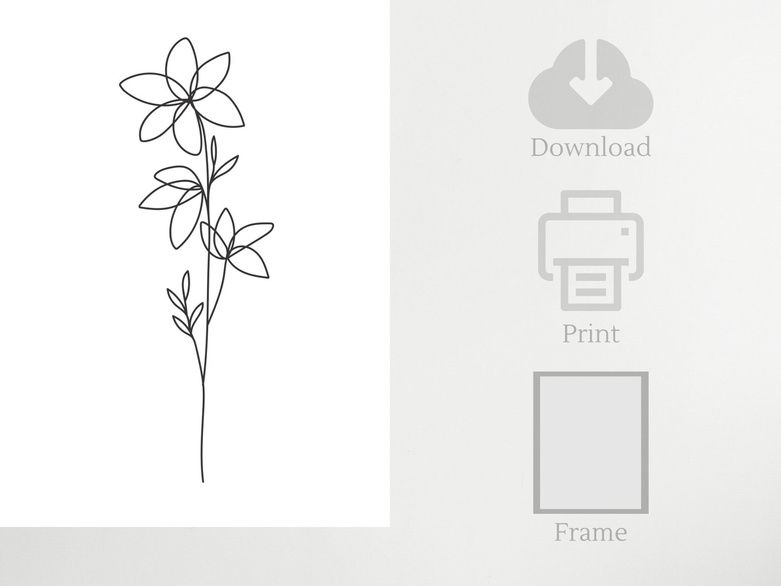 Larkspur July Birth Flower Line Drawing Flower Line Art Gift for Her ...