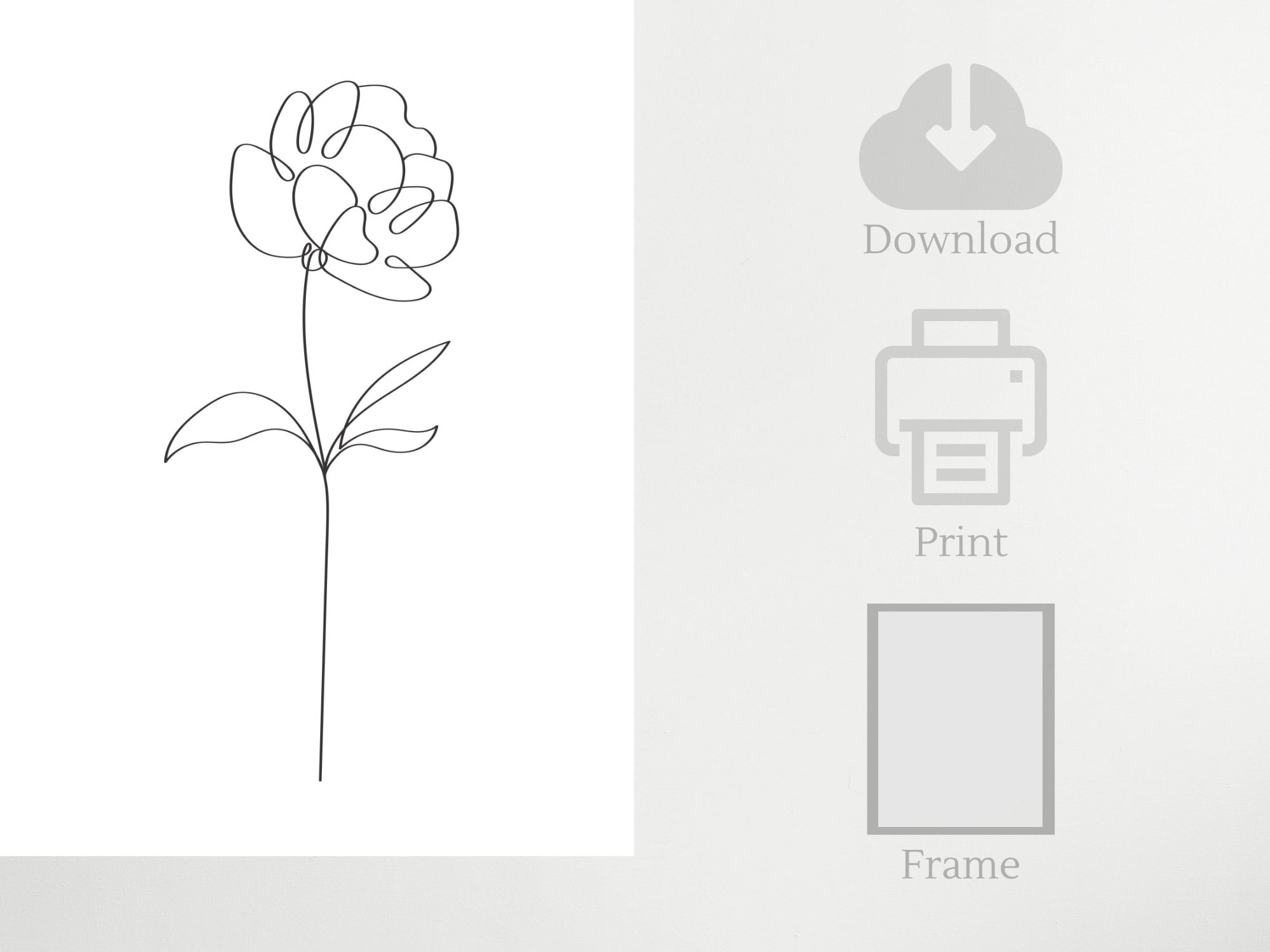 January Birth Flower Carnation Line Drawing Home Decor Print Flower ...