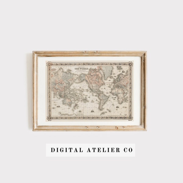Printable World Map[ - Etsy