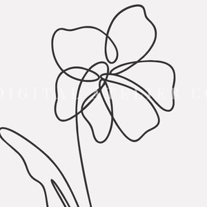 Birth Flower February Violet Line Drawing Flower Home Line Art ...