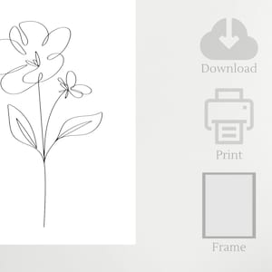 Birth Flower February Violet Line Drawing Home Printable Flower Line ...