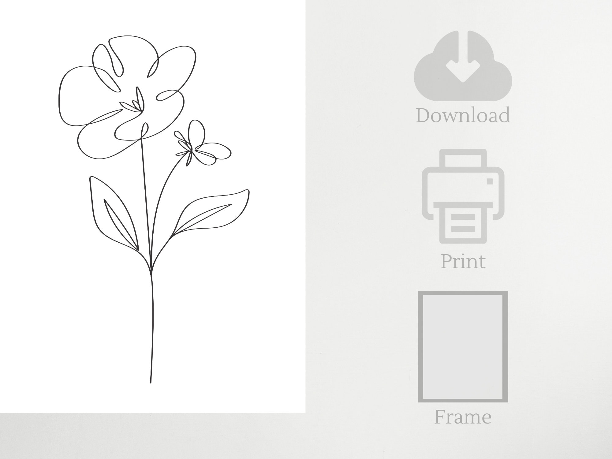 Birth Flower February Violet Line Drawing Home Printable - Etsy