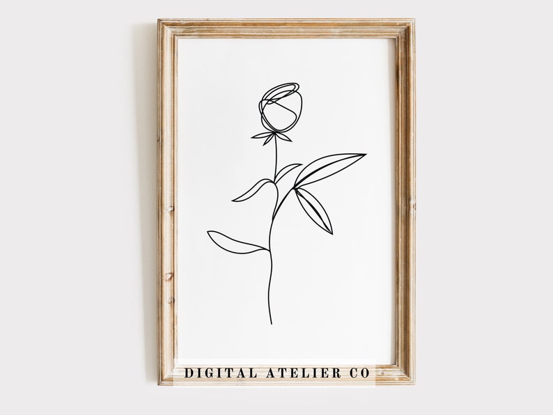 Birth Flower Rose June Line Drawing Home Printable Flower Line Art ...