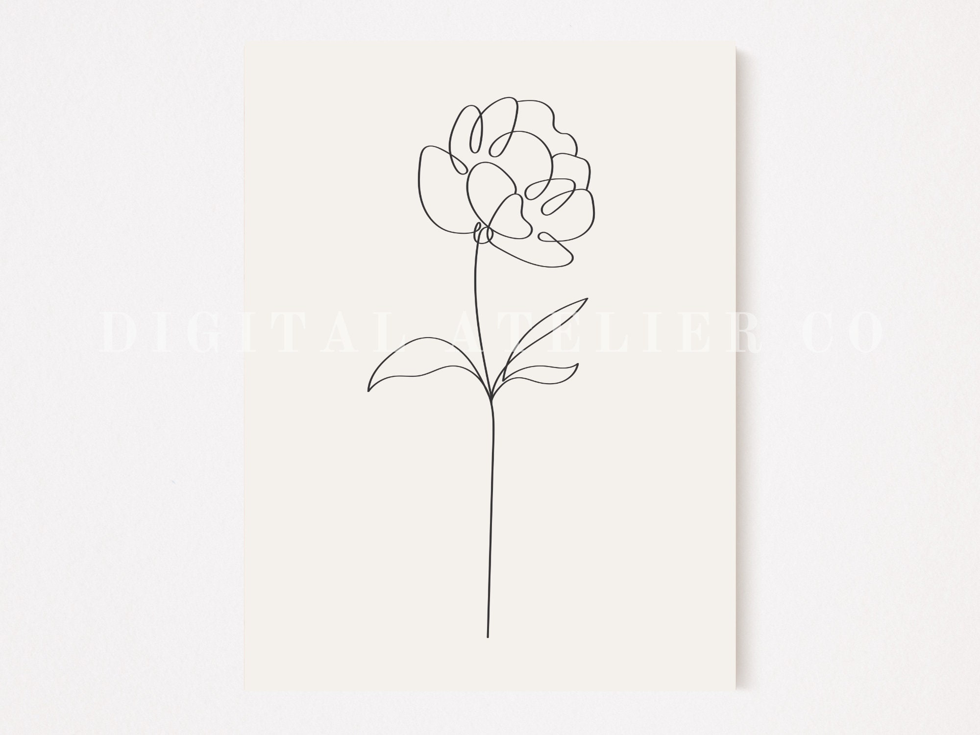 January Birth Flower Carnation Line Drawing Home Decor Print Flower ...