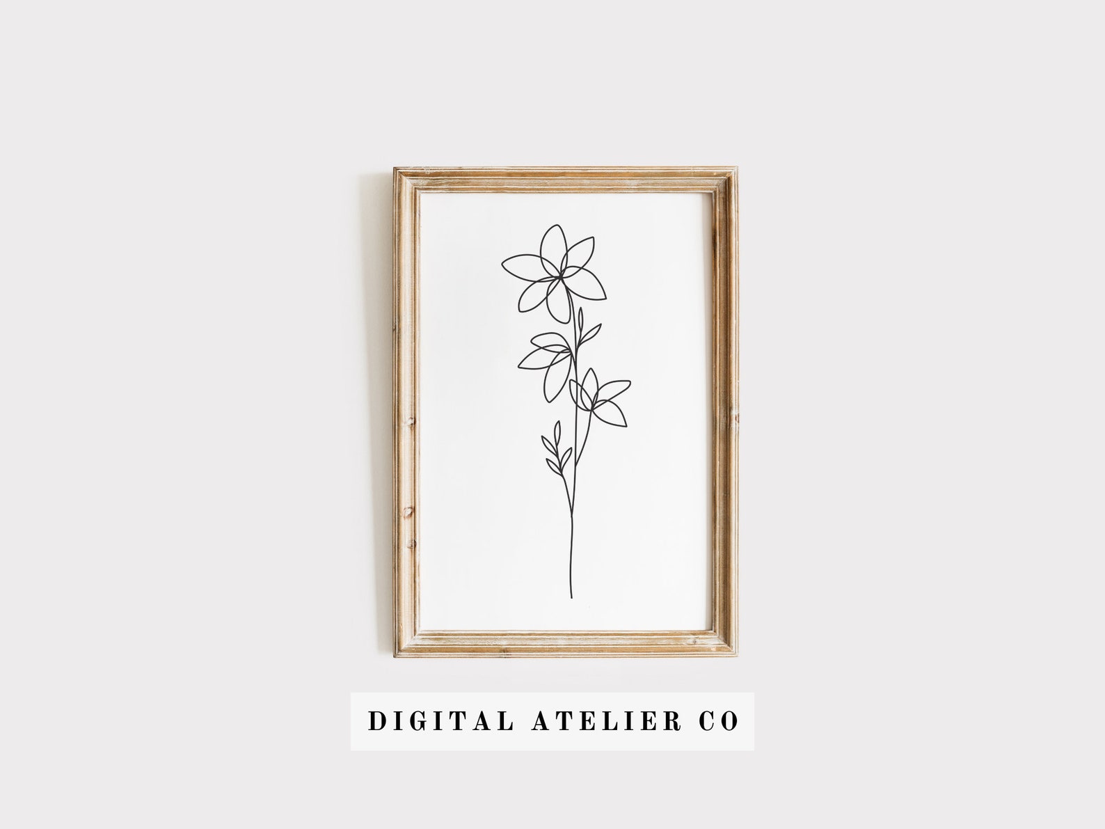 Larkspur July Birth Flower Line Drawing Flower Line Art Gift for Her ...