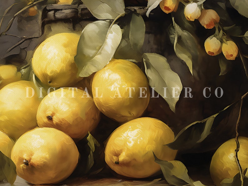 Vintage Fruit Painting Lemon Print Vintage Still Life Print - Etsy