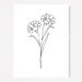 January Birth Flower Carnation Line Drawing Home Decor Flower Line Art ...