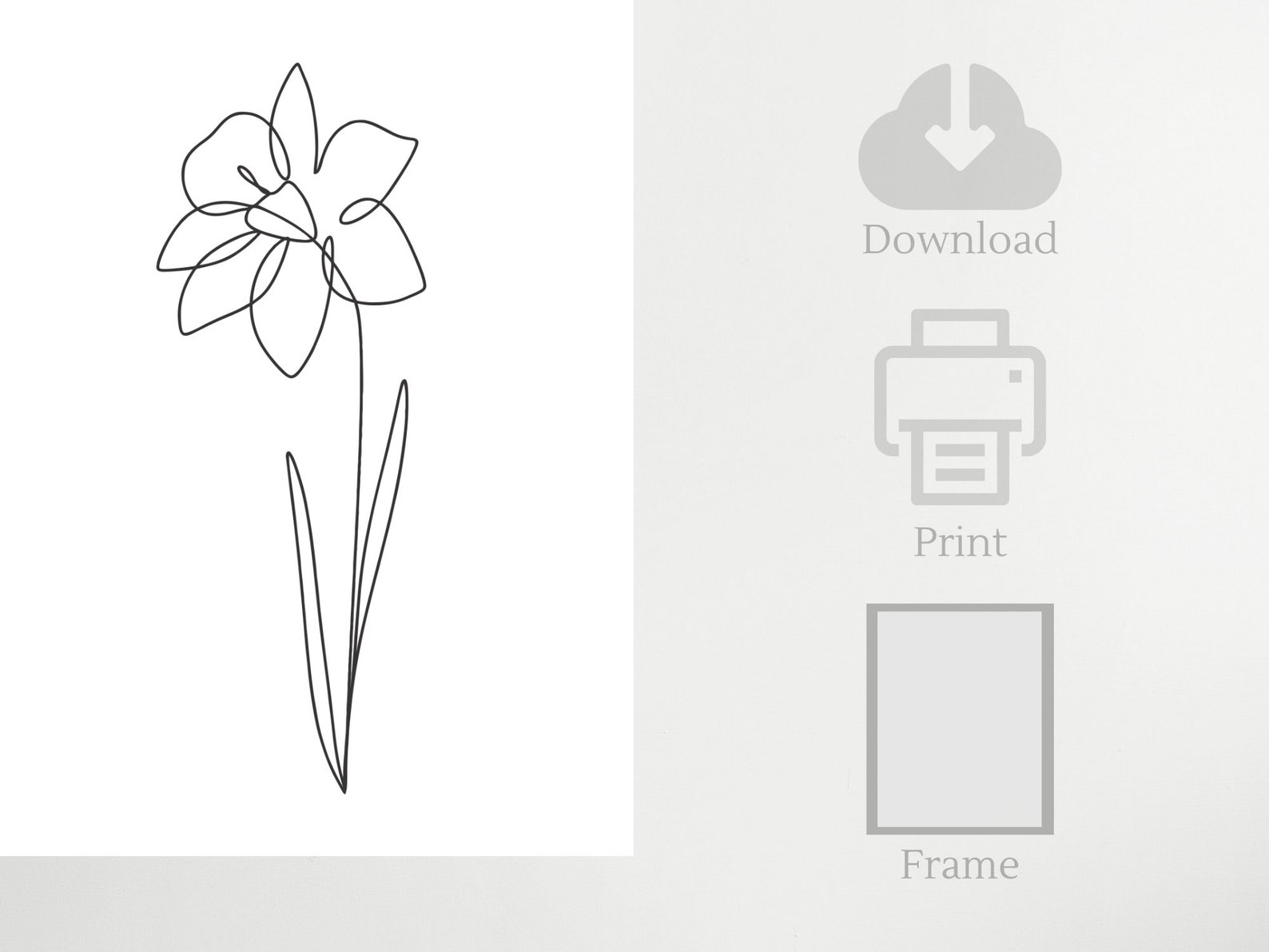 Birth Flower March Daffodil Line Drawing Home Printable Flower Line Art ...