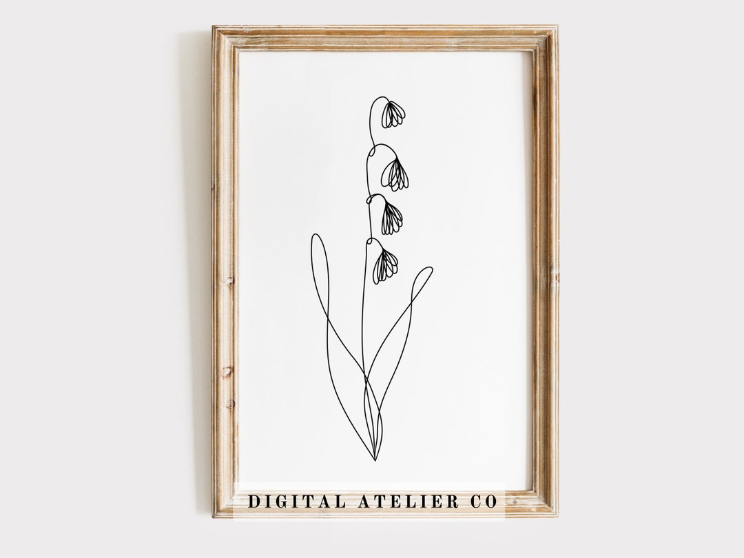 Birth Flower May Lilly of the Valley Line Drawing Flower Line Art ...