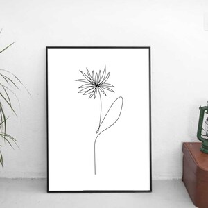 Birth Flower September Aster Line Drawing Flowers Line | Etsy