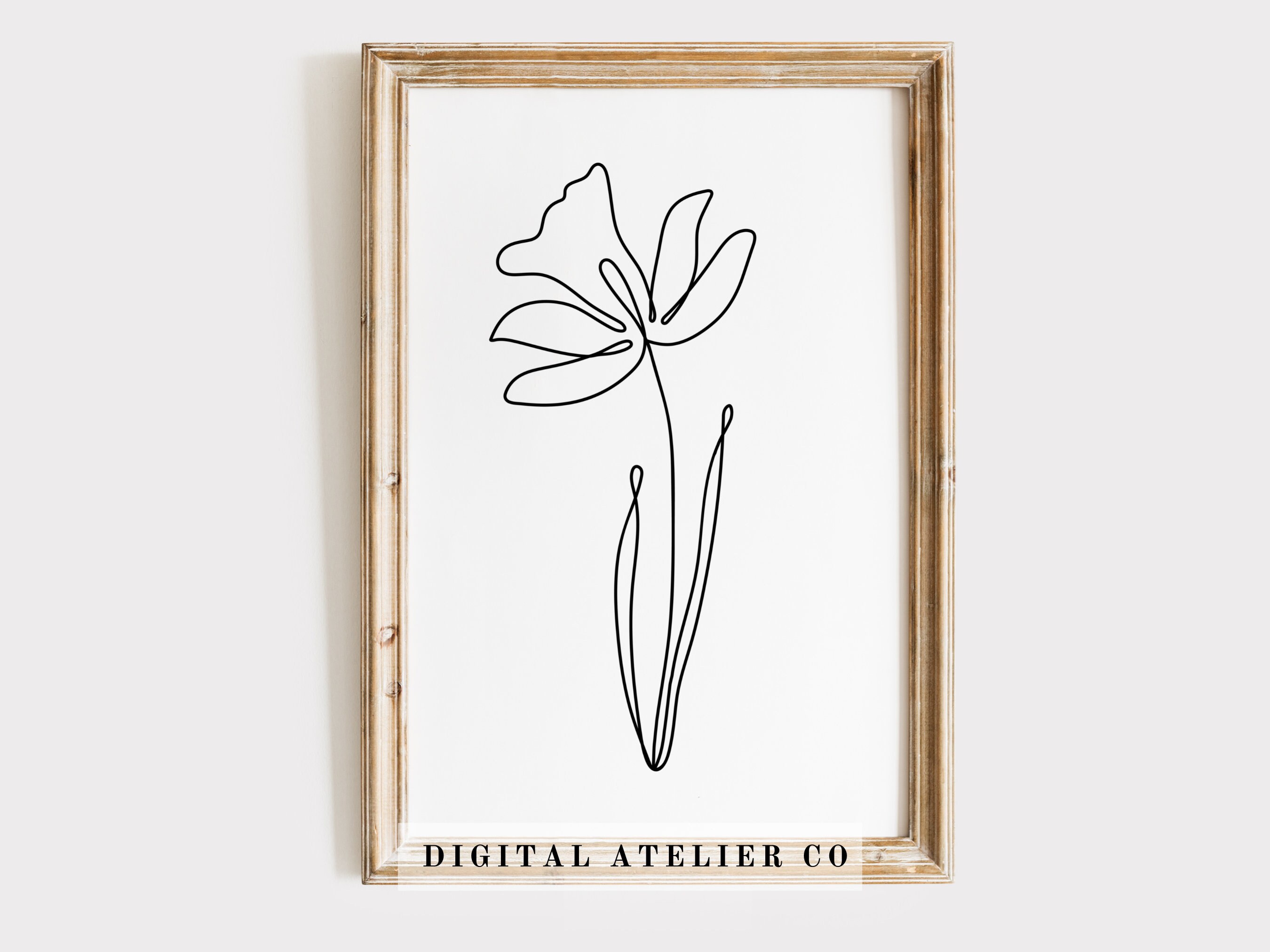 Birth Flower March Daffodil Line Drawing Home Printable Flower Line Art ...