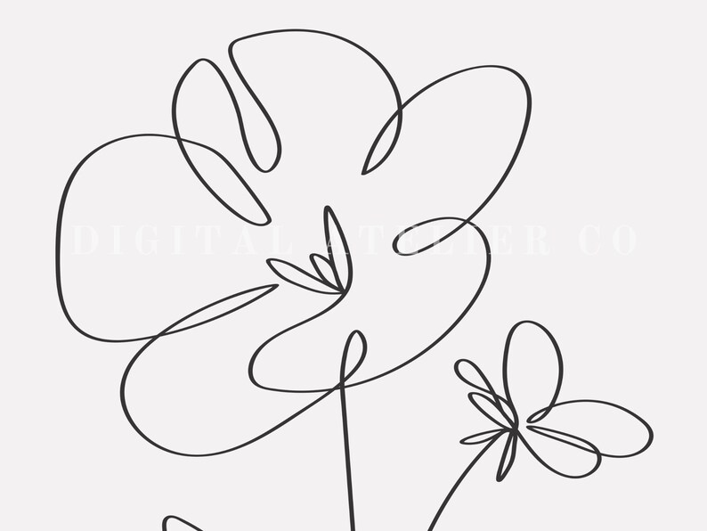 Birth Flower February Violet Line Drawing Home Printable Flower Line ...