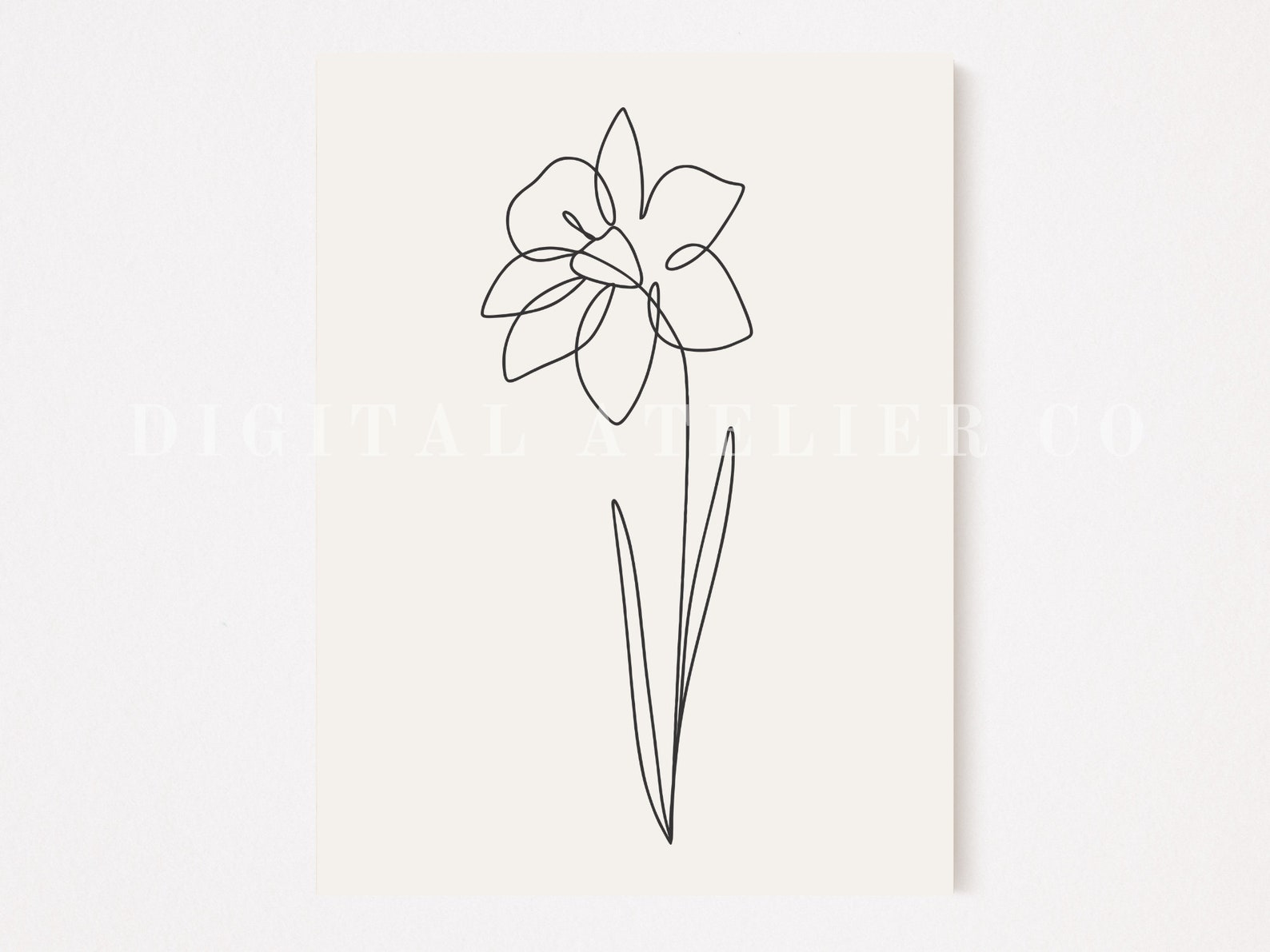 Birth Flower March Daffodil Line Drawing Home Printable Flower Line Art ...