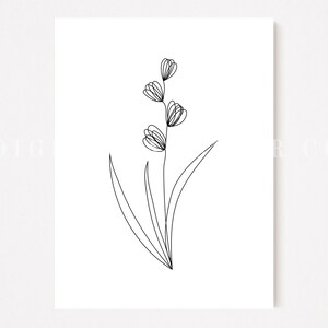 Birth Flower May Lilly of the Valley Line Drawing Home Printable Flower ...