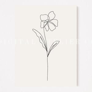Birth Flower February Violet Line Drawing Flower Home Line Art ...