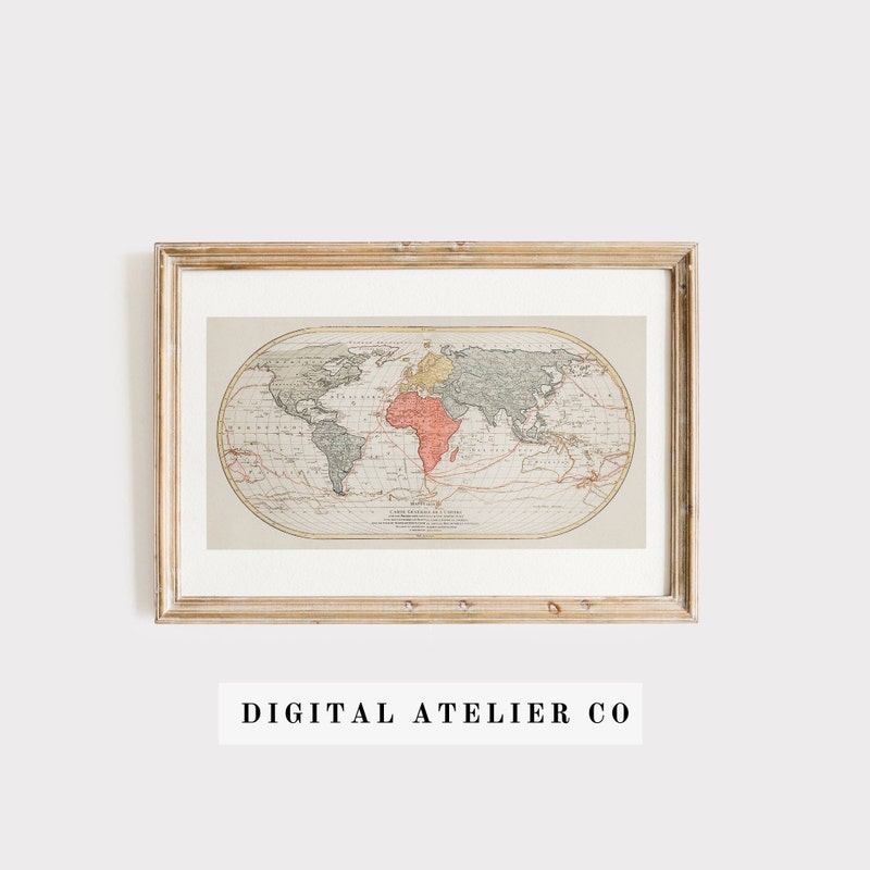 Antique Wall Map - Etsy