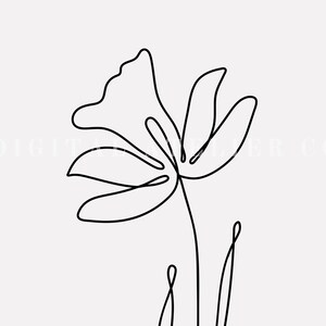 Birth Flower March Daffodil Line Drawing Home Printable Flower Line Art ...