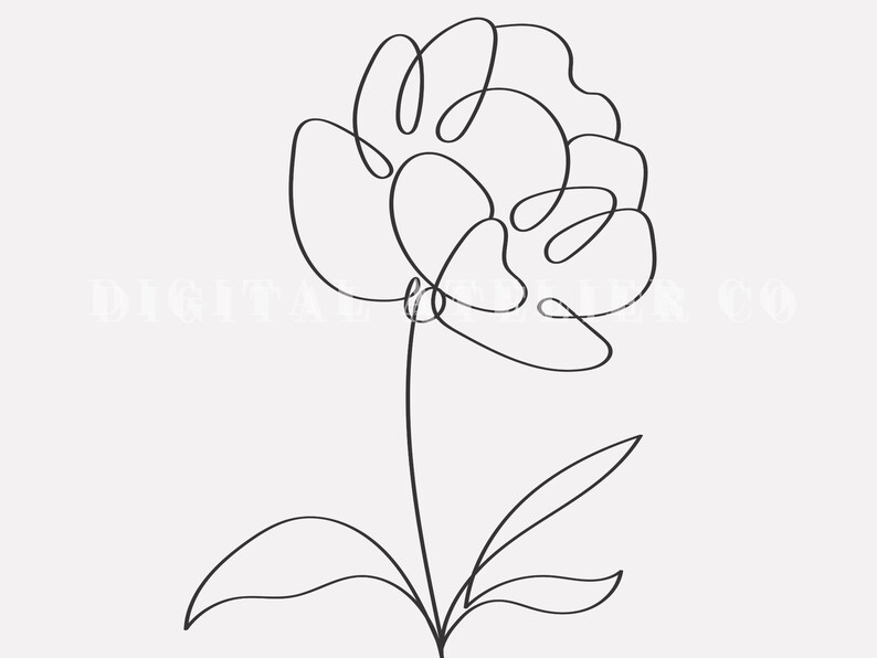 January Birth Flower Carnation Line Drawing Home Decor Print Flower ...