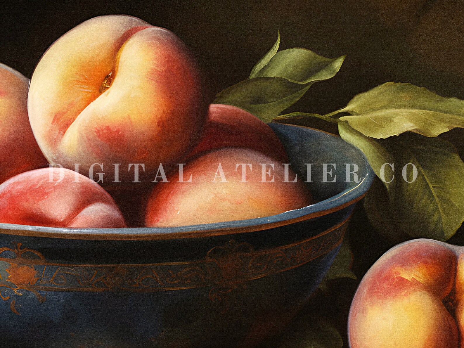 Vintage Peach Print Tropical Fruit Print Kitchen Still Life Print ...