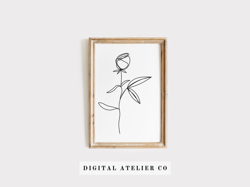 Birth Flower Rose June Line Drawing Home Printable Flower Line Art ...