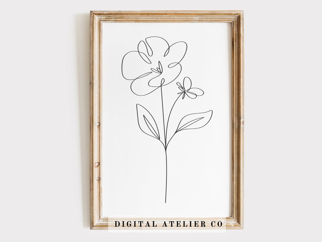 Birth Flower February Violet Line Drawing Home Printable Flower Line ...