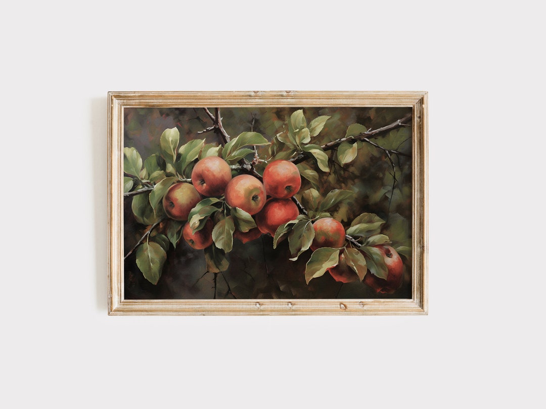 Vintage Apple Tree Print, Fruit Print for Kitchen Art, Apple Painting ...