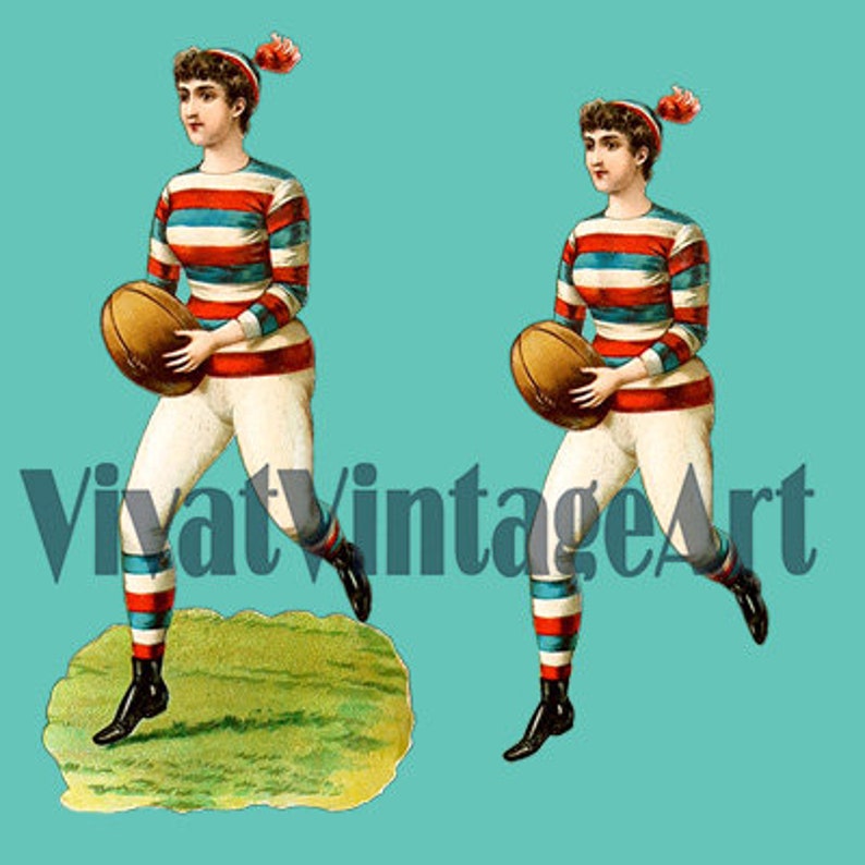 Victorian Rugby Athlete Scrapbooking Pictures Digital Download - Etsy