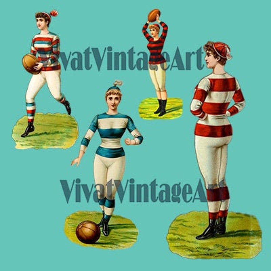Victorian Rugby Athlete Scrapbooking Pictures Digital Download - Etsy