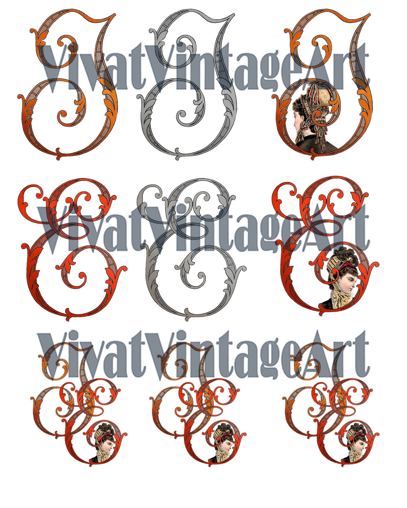 Victorian Era Alphabet Letters Digital Download. Victorian Letter ...