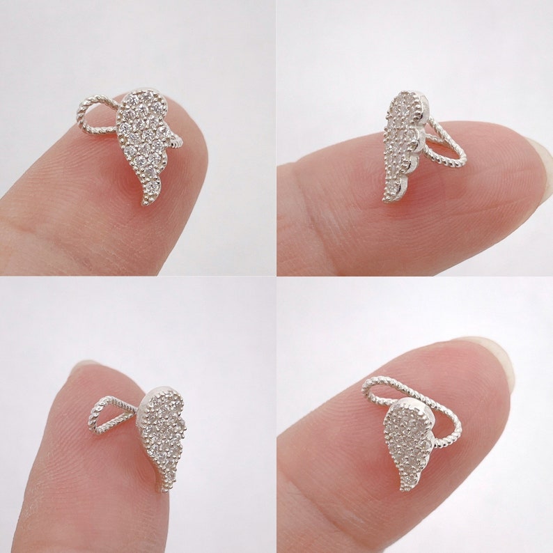 Dainty Feather Ear Cuffs Silver Angel Wing Ear Cuffs Sterling - Etsy