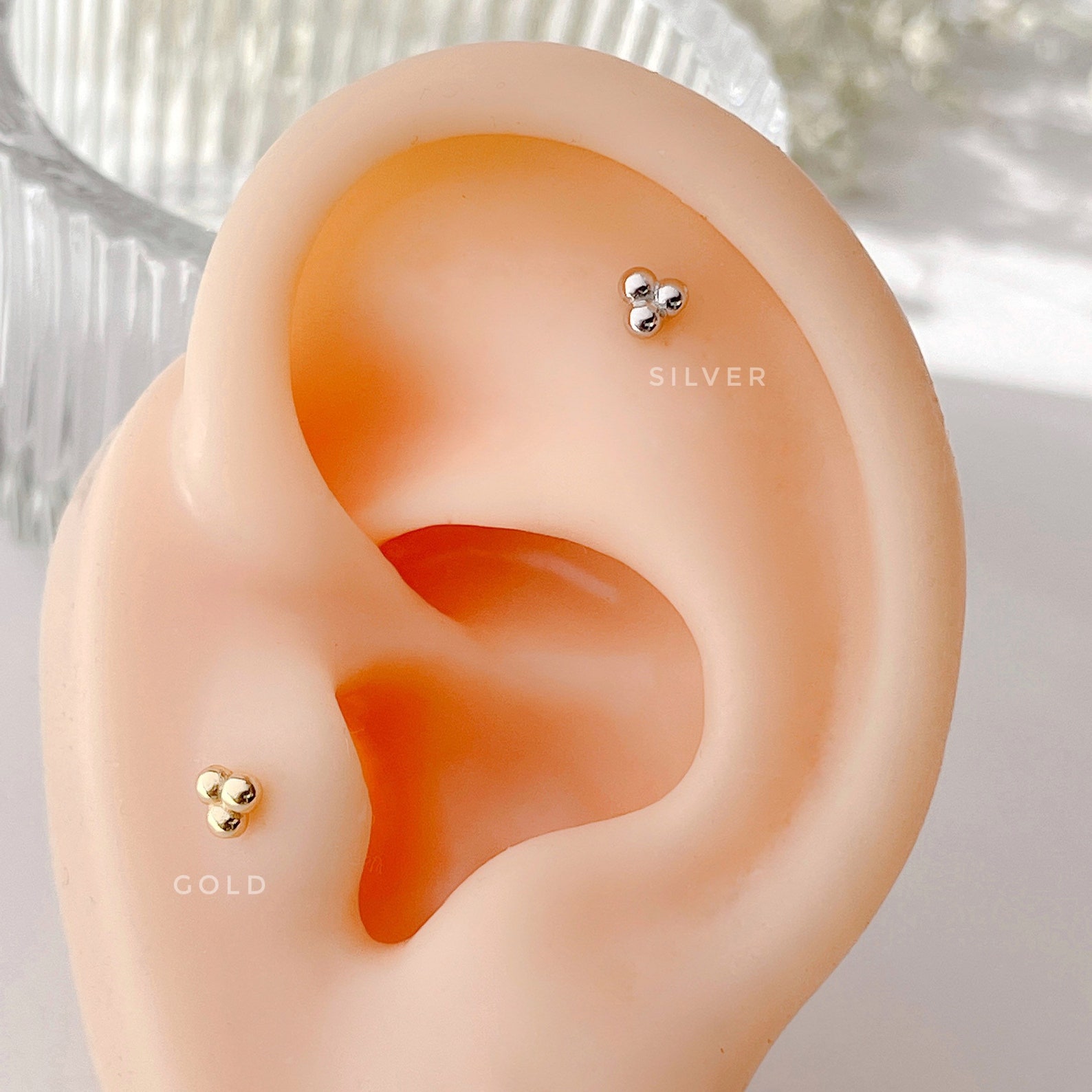 Dainty 3mm Triangle 20g Screw Back Sterling Silver Piercing - Etsy