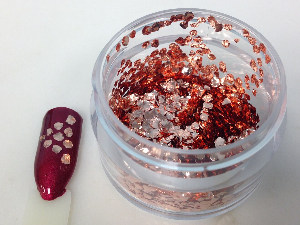 Copper Foil Flakes Mirror Polished Genuine Copper Foil Flakes | Etsy