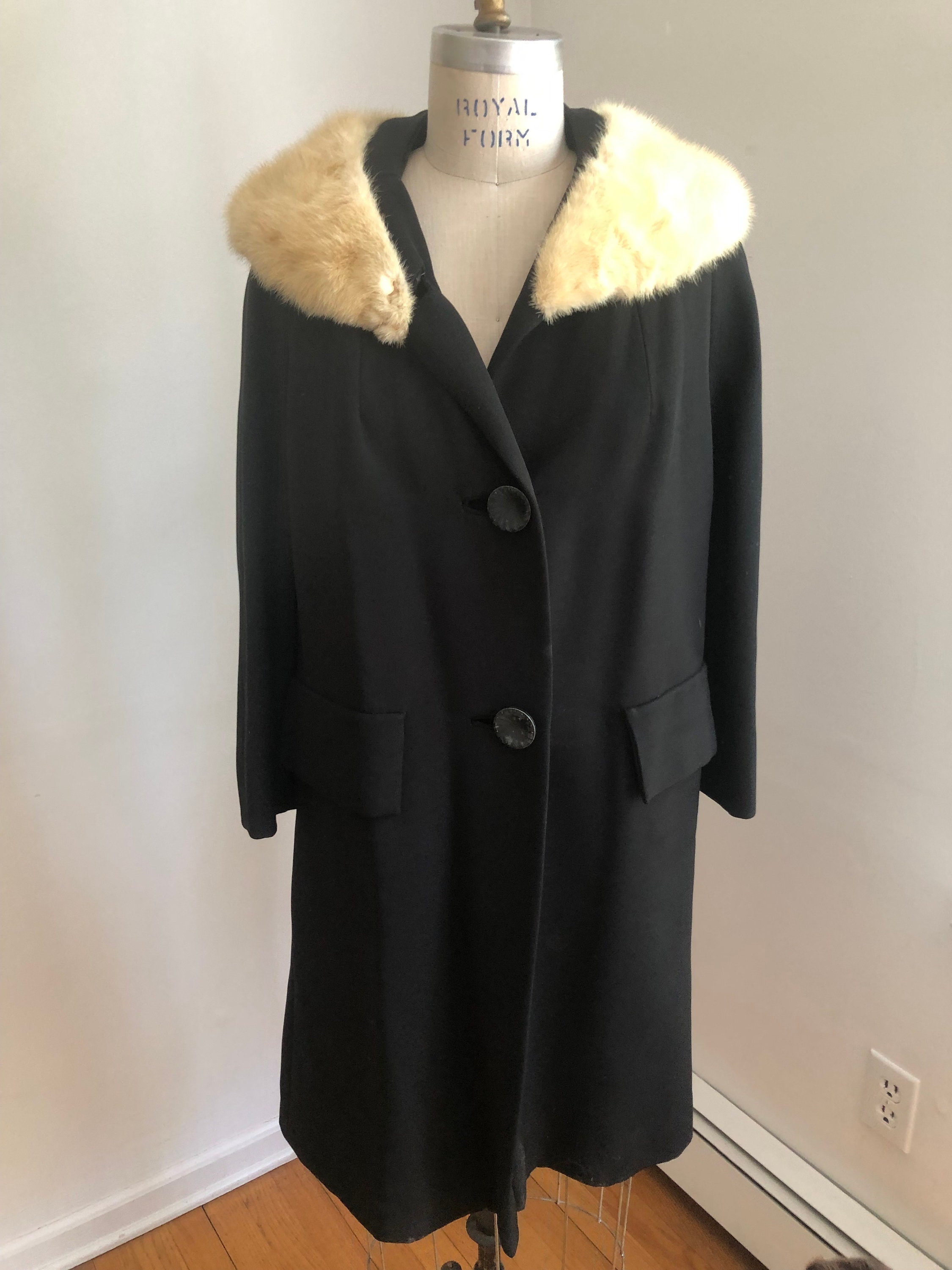 Women’s Black Wool Coat - Etsy