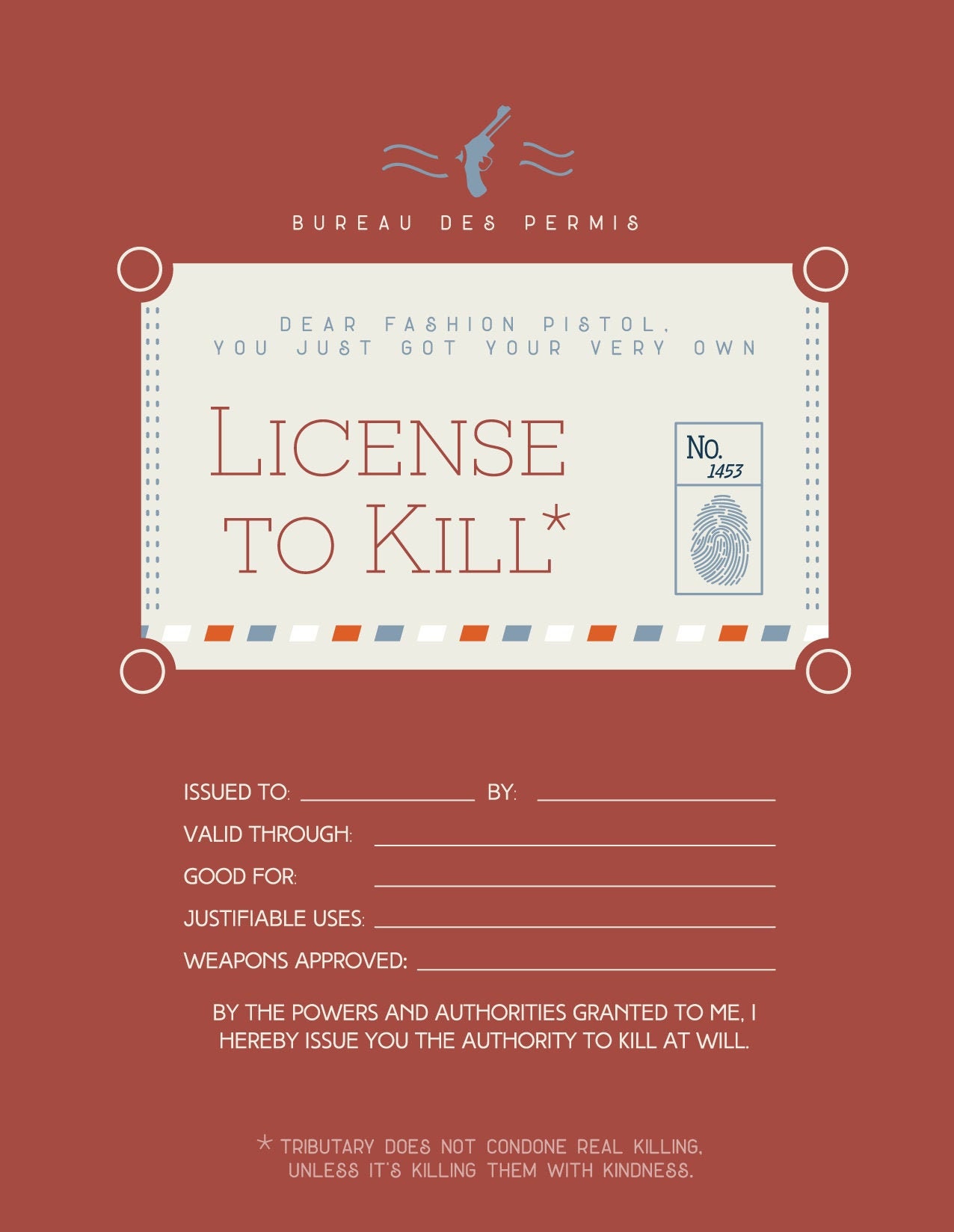 License to Kill Humorous Greeting Card - Etsy
