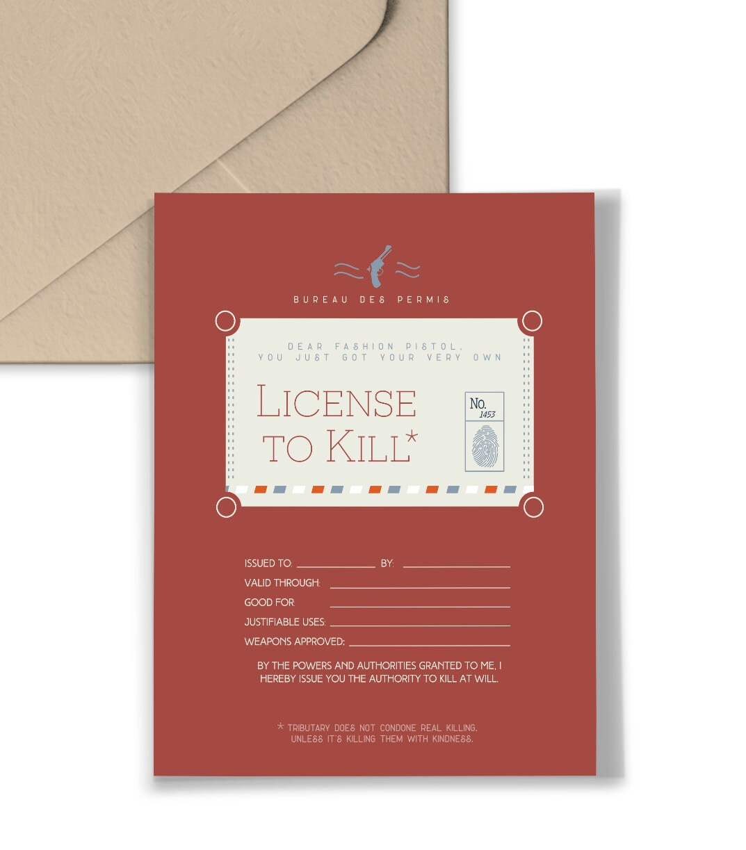 License to Kill Humorous Greeting Card - Etsy