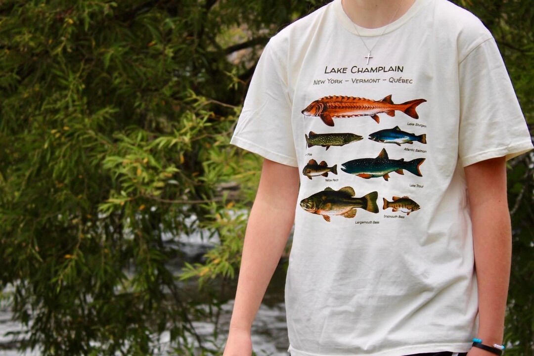 Lake Champlain Fish T-shirt: Vermont Angler Tee - Two Color Options - Etsy